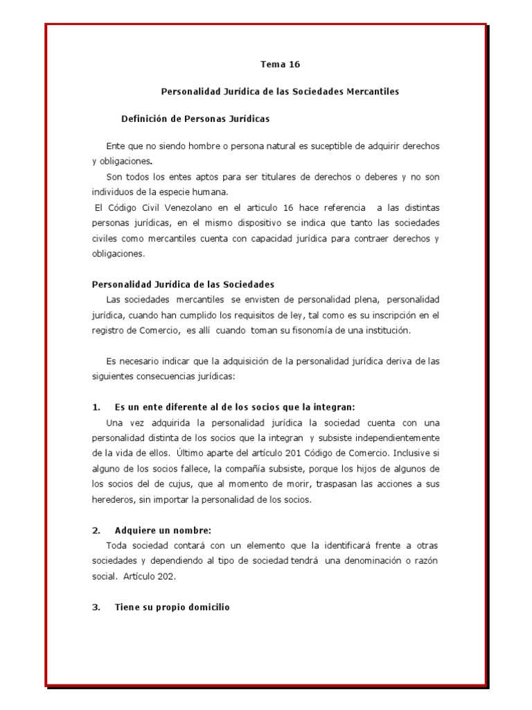 Personalidad Juridica de Las Sociedades Mercantiles | PDF