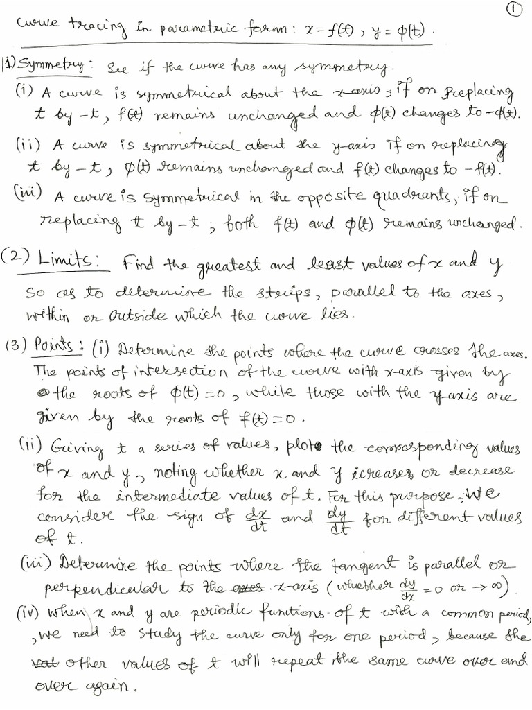 Lec 22 Curve Tracing In Polar Co Ordinates And Parametric Forms Pdf