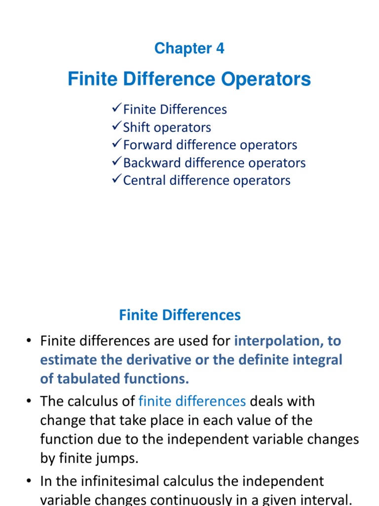Chapter 4 & 5 Finite Difference - Interpolation | PDF