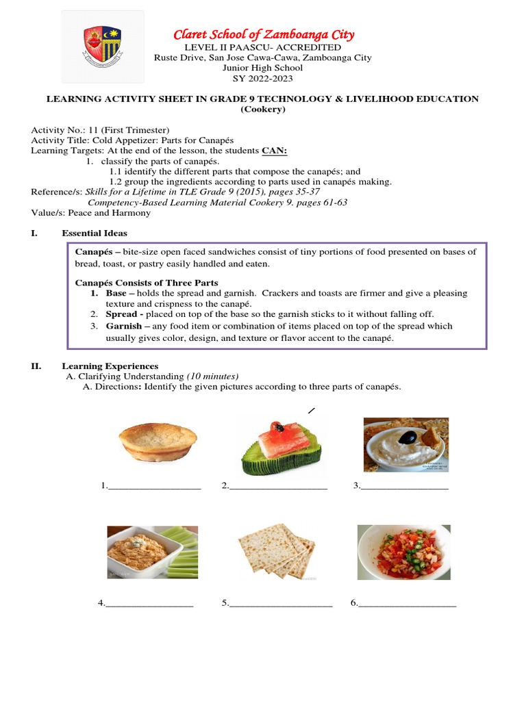 11-Cold Appetizer - Parts of Canapes | PDF