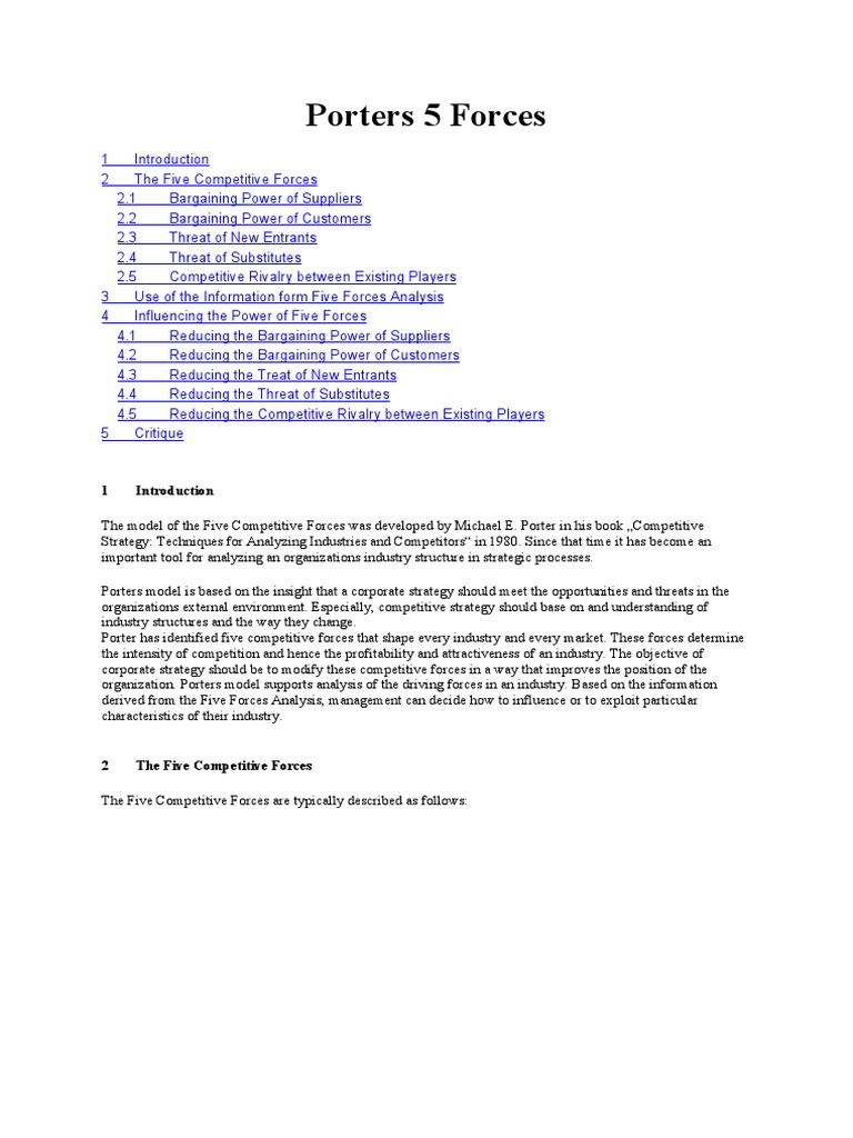 Understanding Porter's Five Forces Model | PDF | Business