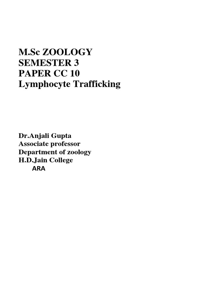 Lymphocyte Trafficking Overview | PDF | Lymphatic System | Cell Adhesion
