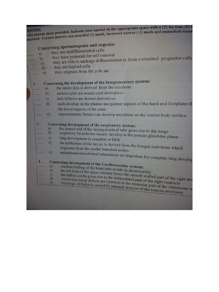 Histology and Embryology MCQ | PDF