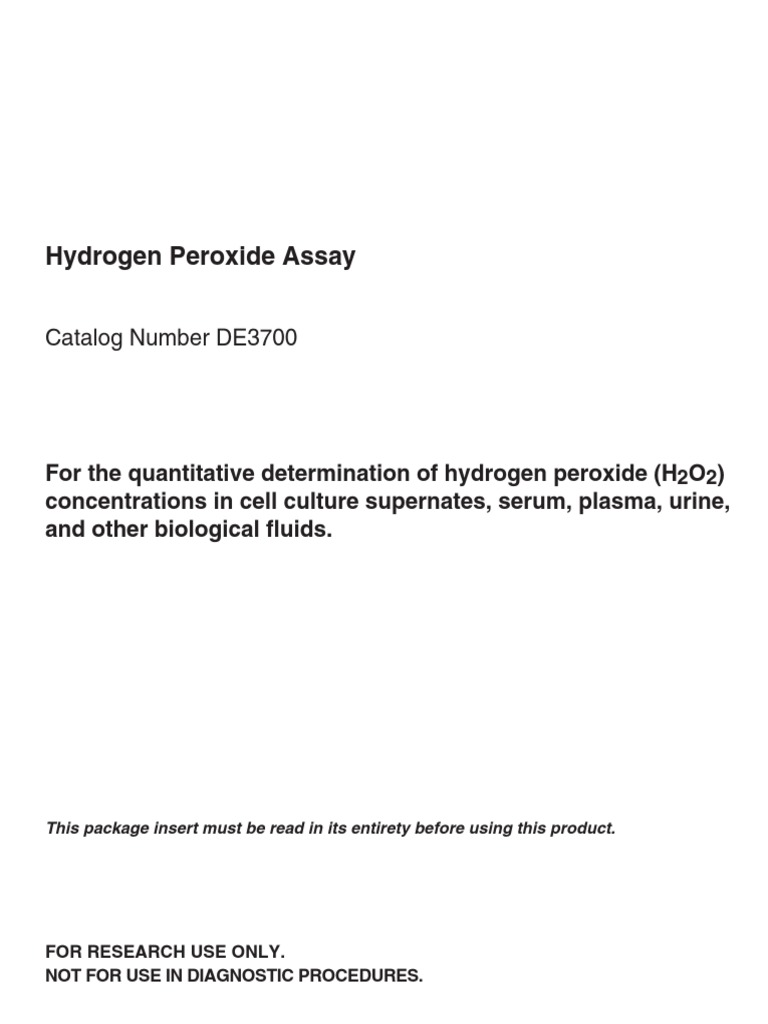 Hydrogen Peroxide Assay | PDF | Hydrogen Peroxide | Physical Sciences