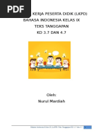 LEMBAR KERJA Mengubah Cerpen Menjadi Teks Prosedur | PDF
