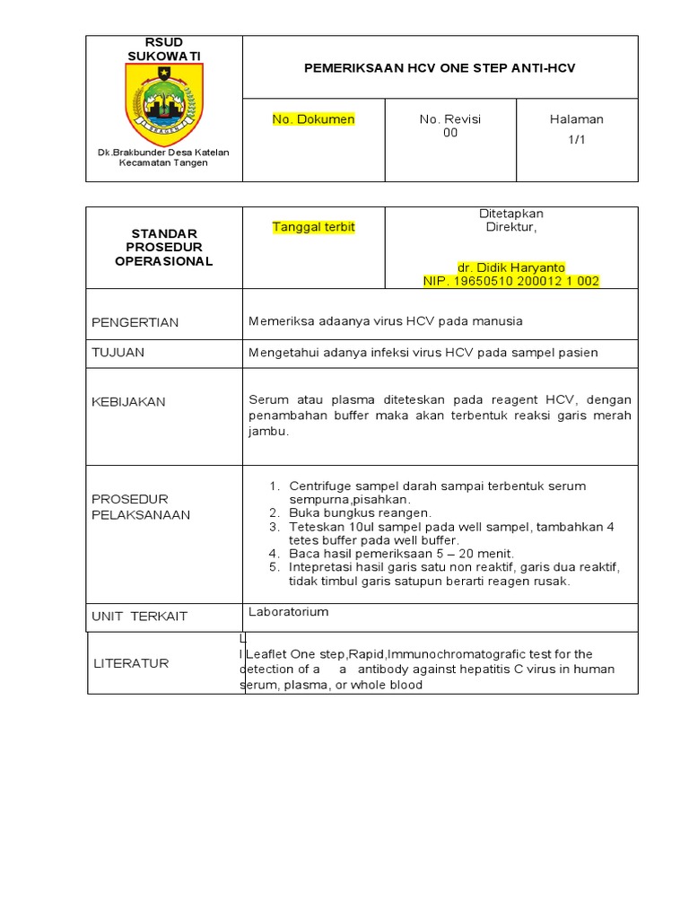SPO Pemeriksaan HCV | PDF