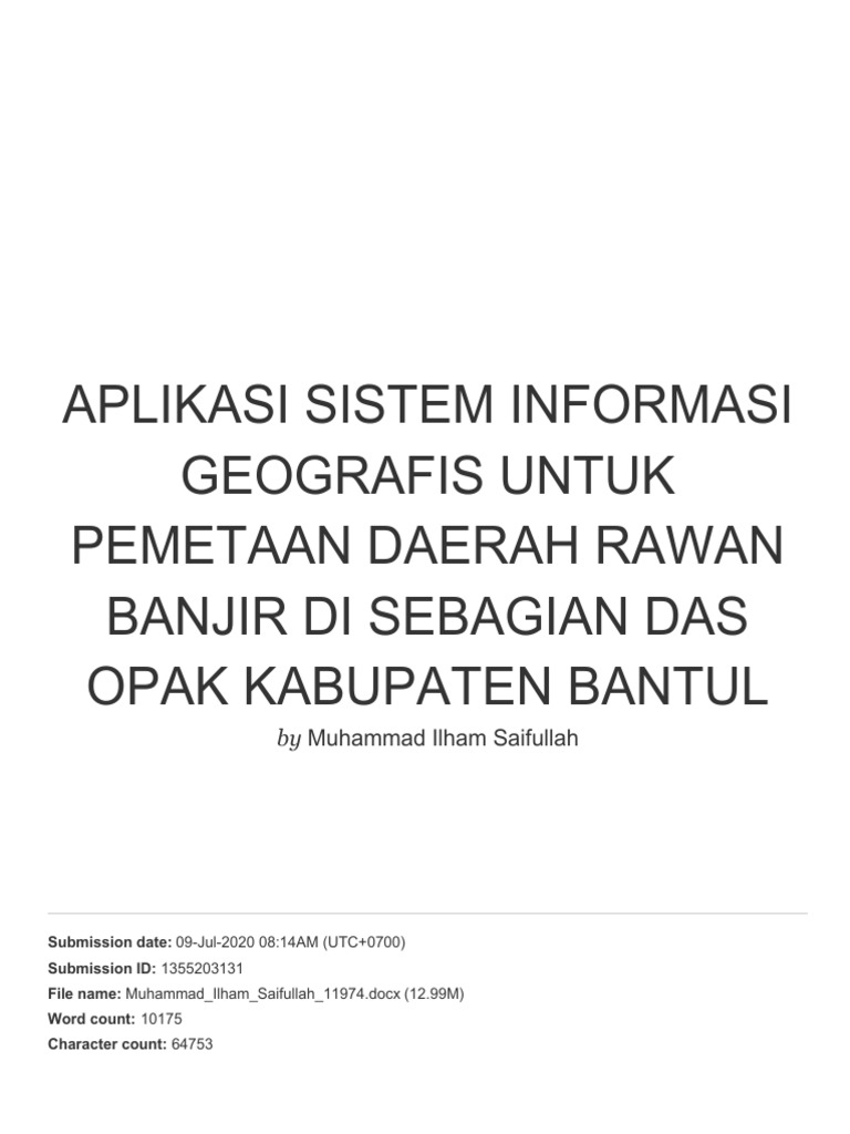 Aplikasi Sistem Informasi Geografis Untuk Pemetaan Daerah Rawan Banjir ...