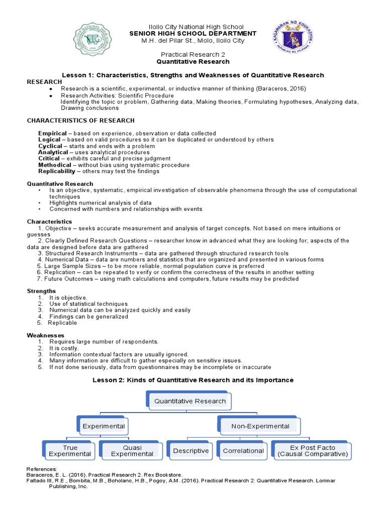 Hand Outs and Activity Sheets For Quantitative Research | PDF ...