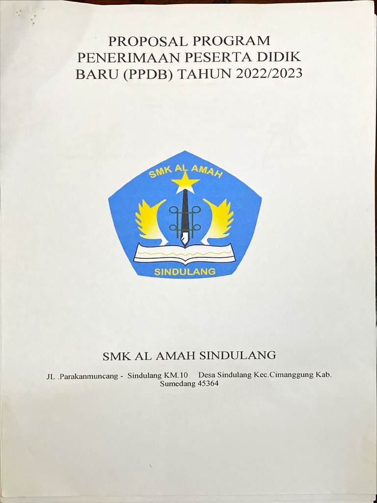 Proposal PPDB SMK Al Amah Sindulang | PDF