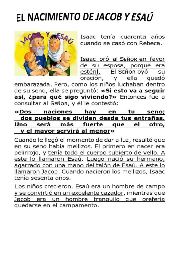 Jacob y Esau Hijos de Isaac | PDF