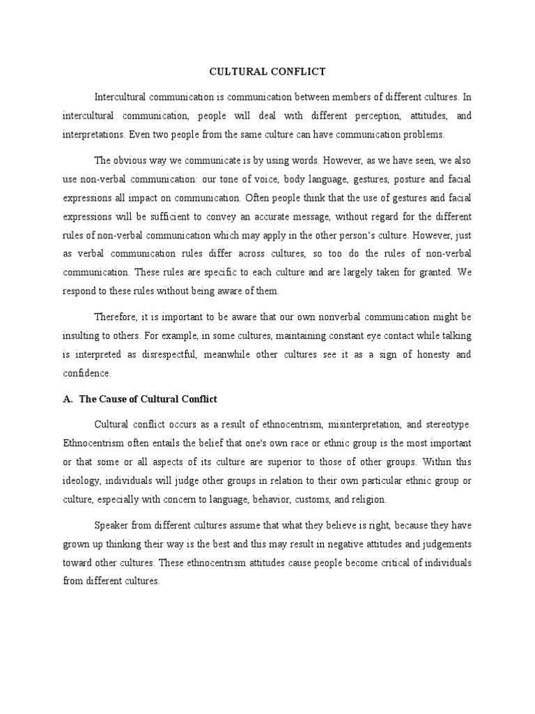 Unit 8 - Cultural Conflict | PDF | Nonverbal Communication | Communication