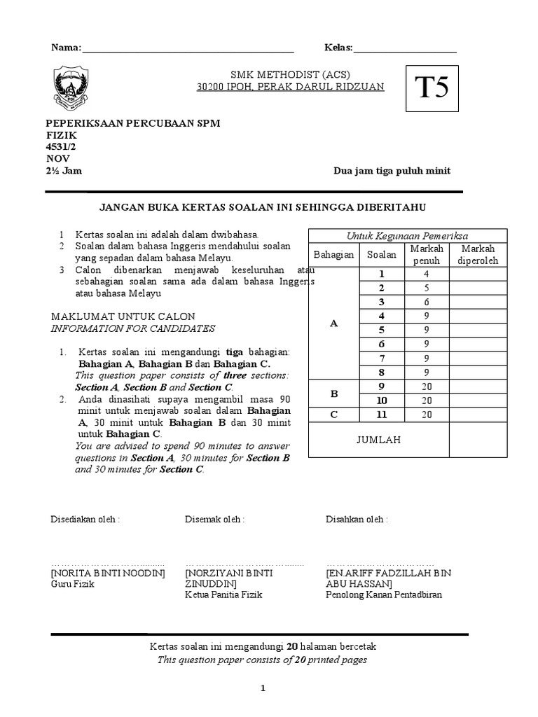 Percubaan SPM 2022 (K2) - Soalan | PDF
