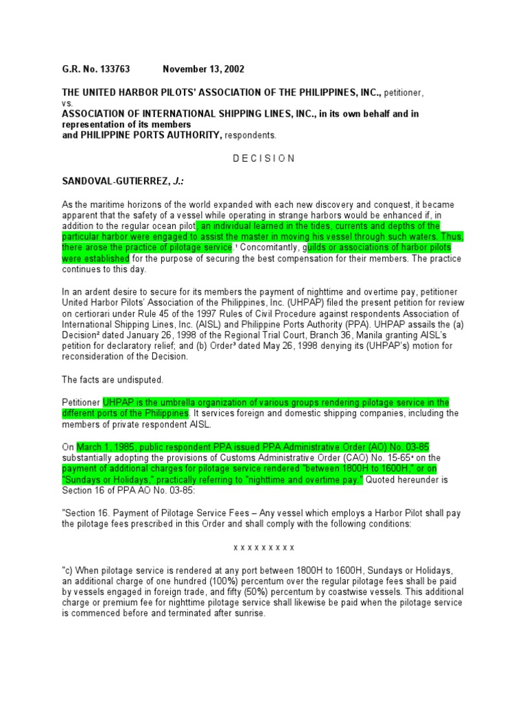 UHPAP v. AISL - CASE DIGEST | PDF