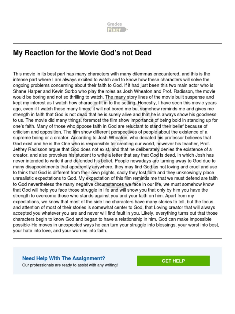 My Reaction For The Movie God's Not Dead | PDF