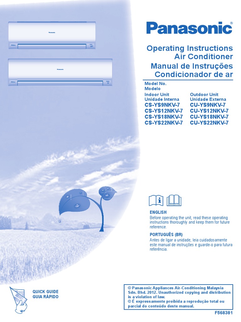 Manual Ar-Condicionado Inverter Panasonic | PDF | Engenharia Elétrica ...