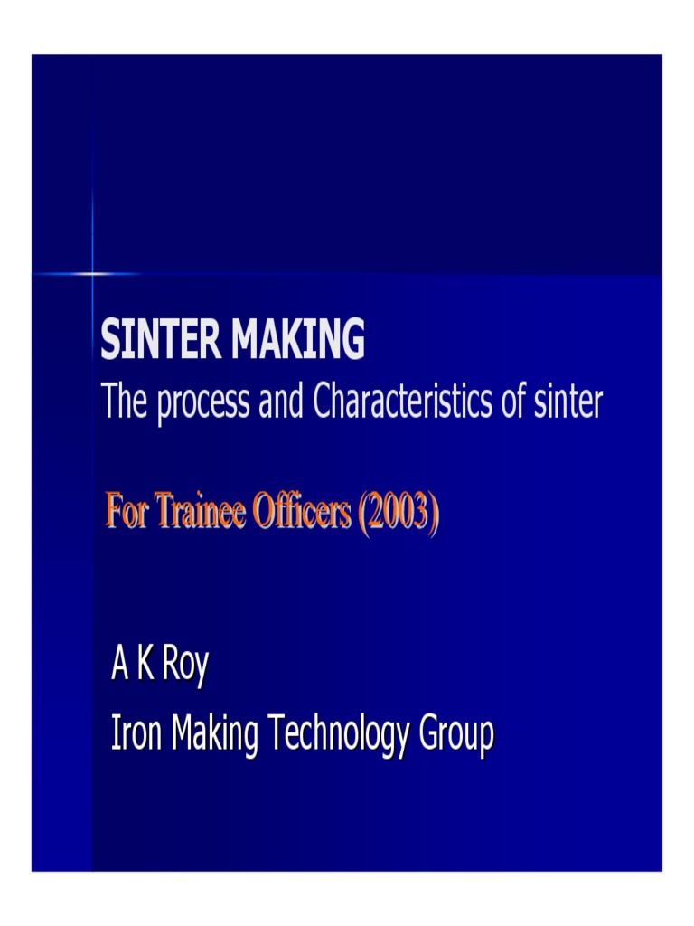 Sinter Making | PDF