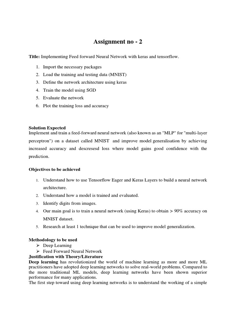 Feedforward Neural Network with Keras | PDF | Deep Learning | Artificial Neural Network