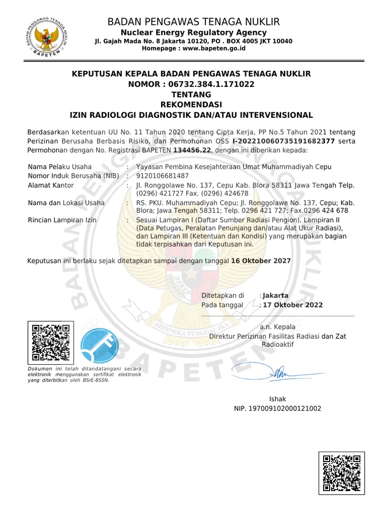 Izin Radiologi - 10 - 2027 | PDF
