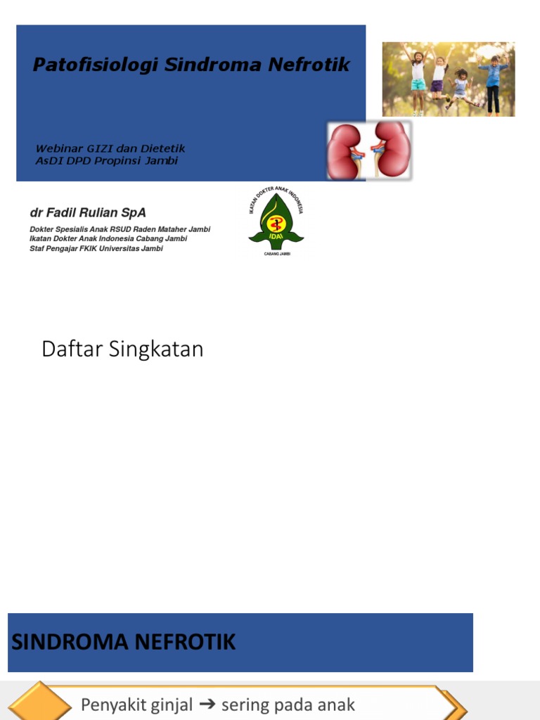 DR - Fadil, Sp.A - Patofisiologi Sindroma Nefrotik | PDF