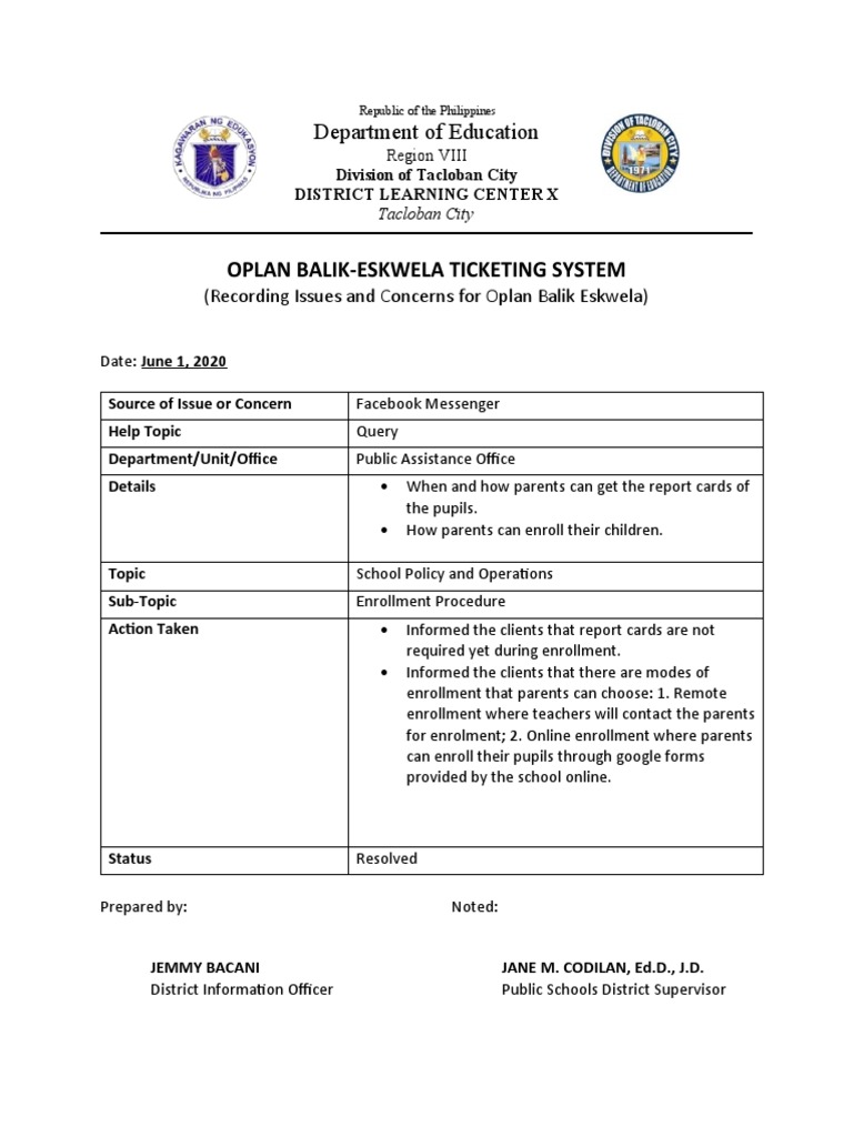 DLCX - OBE Ticketing System - June 1 | PDF | Wellness
