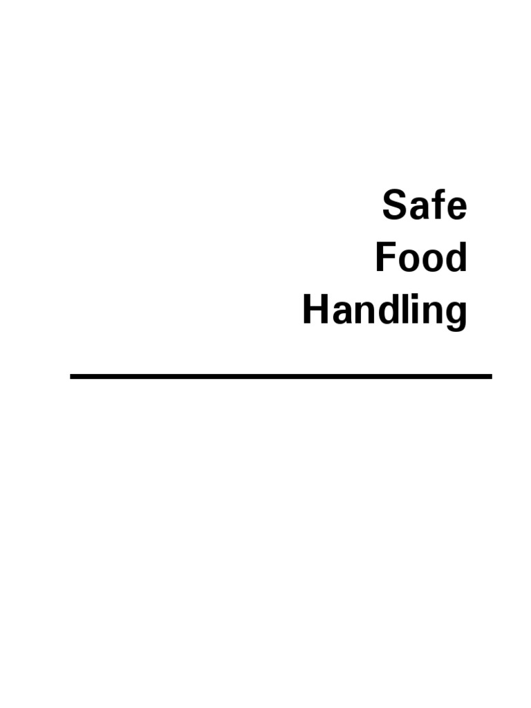 Safe Food Handling | PDF