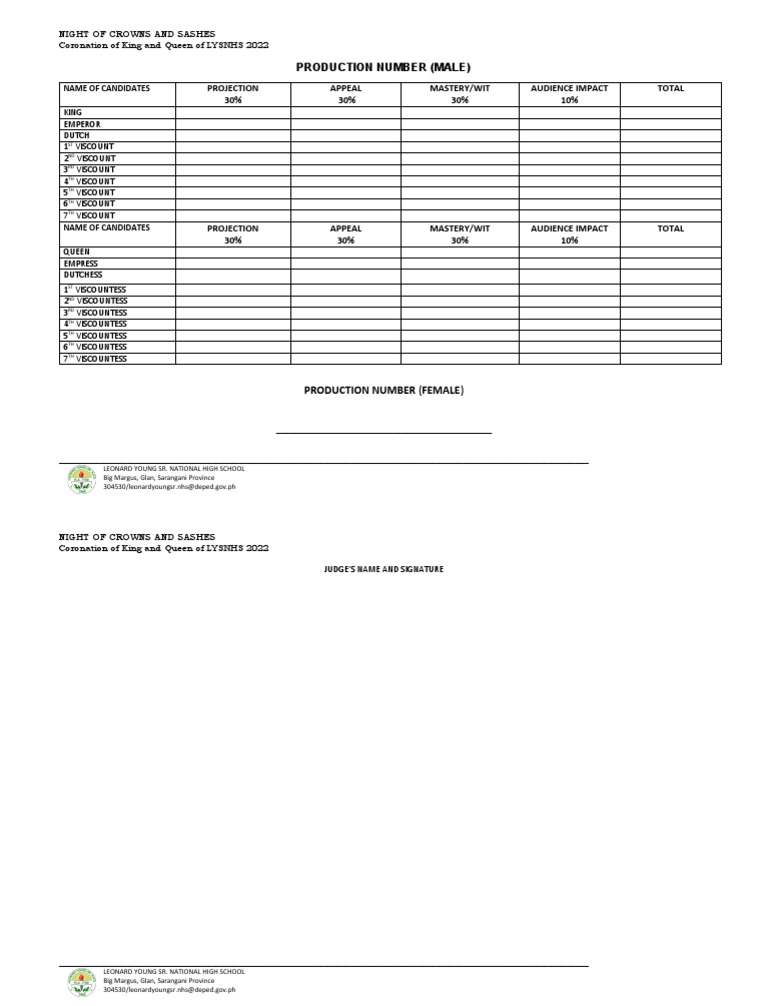 Production Number Criteria | PDF