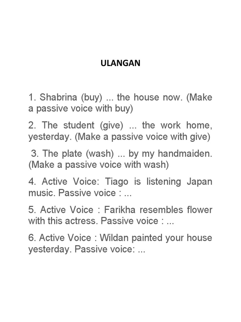 Passive Voice Practice Exercises | PDF | Art