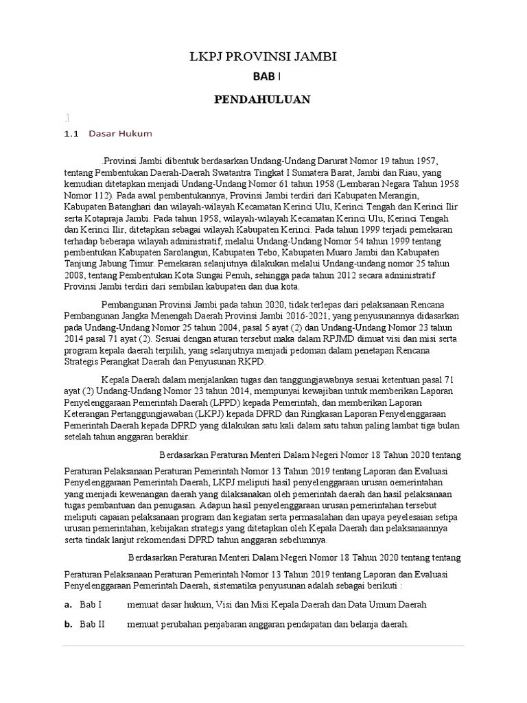 LKPJ Provinsi Jambi | PDF