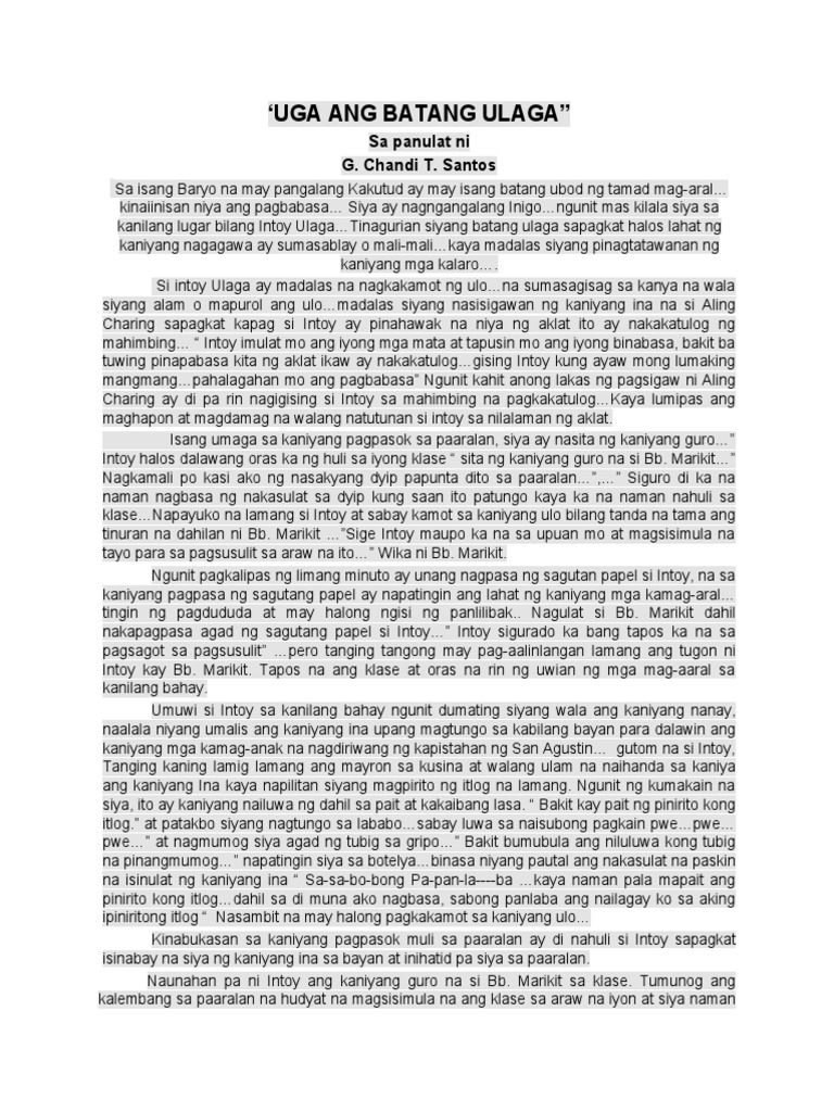 Final Revise Piyesa Uga Ang Batang Ulaga | PDF