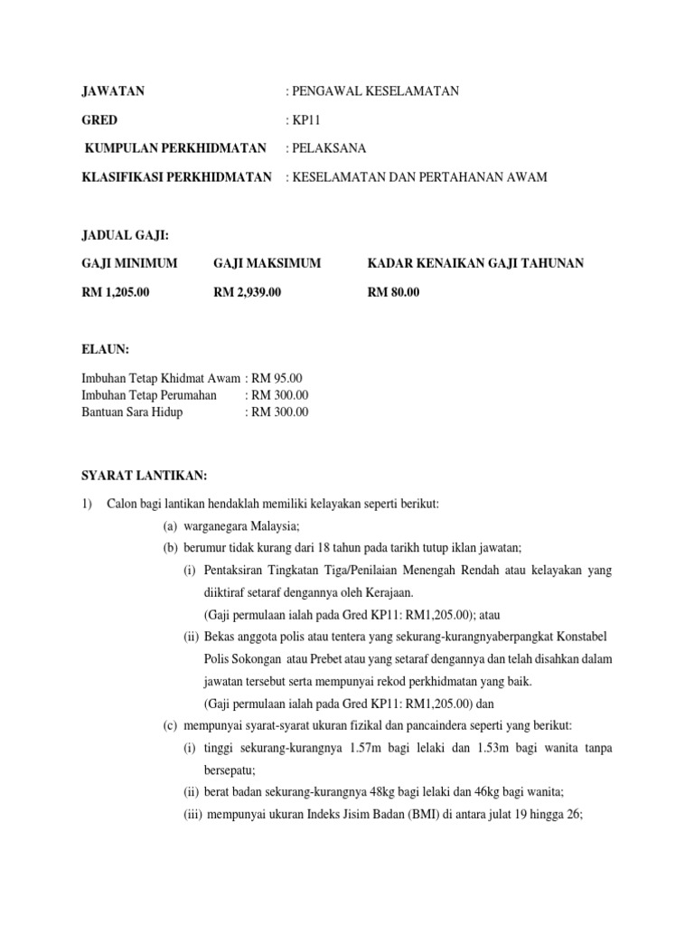 Pengawal Keselamatan KP11 | PDF