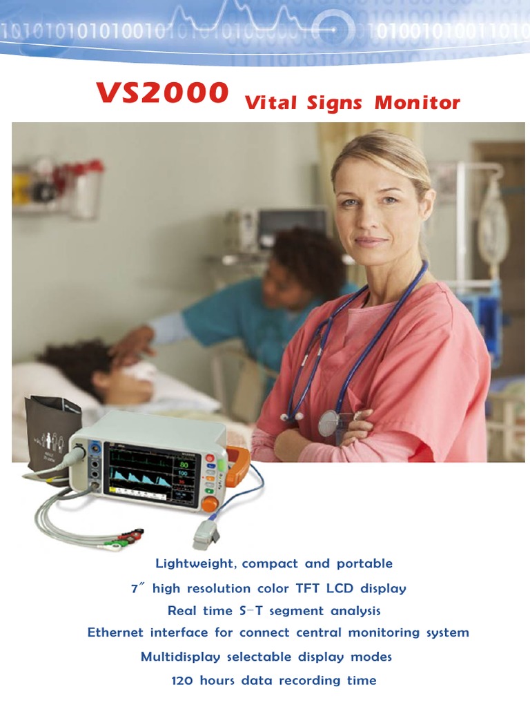 VS2000 Vital Signs Monitor Overview | PDF | Blood Pressure ...