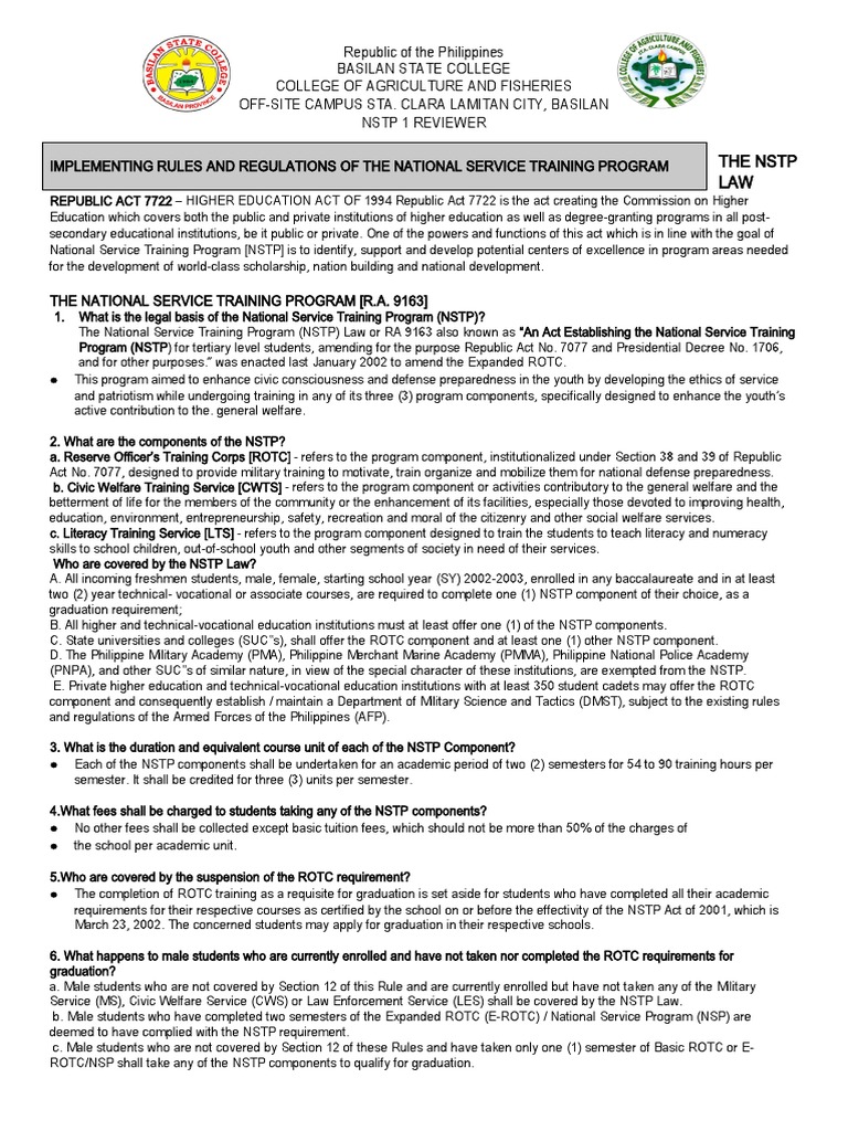 NSTP 1 Reviewer | PDF