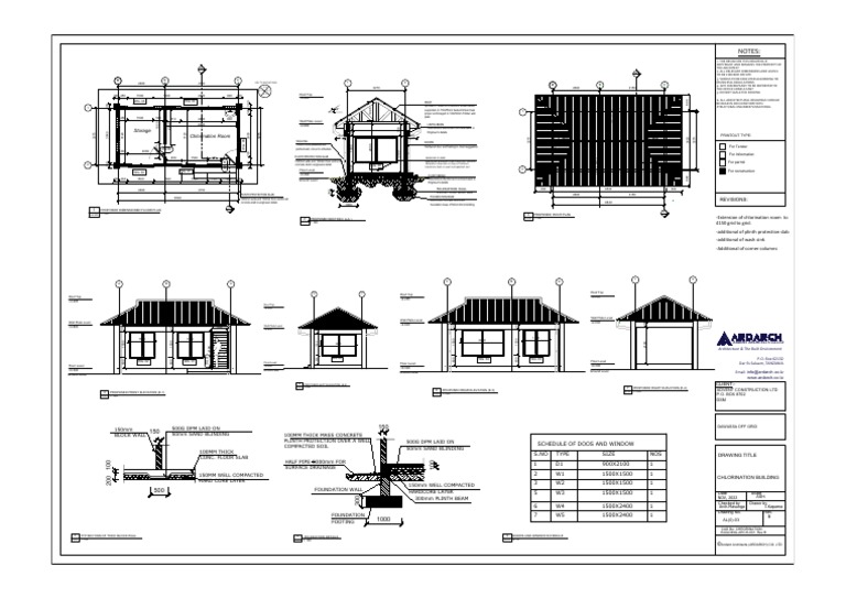 CHLORINATION BUILDING-ARCH-001.Rev B | PDF | Wall | Concrete