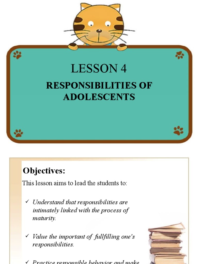 Lesson 4 Responsibilities of Adolescents | Download Free PDF ...