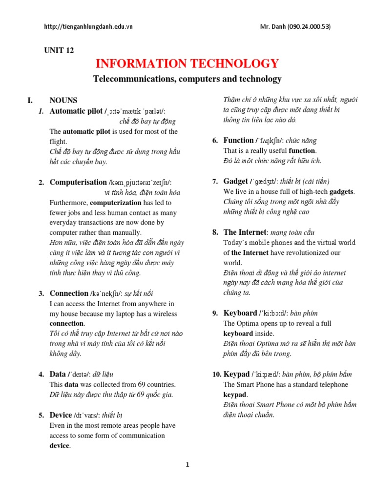 Unit 12 - Information Technology | PDF