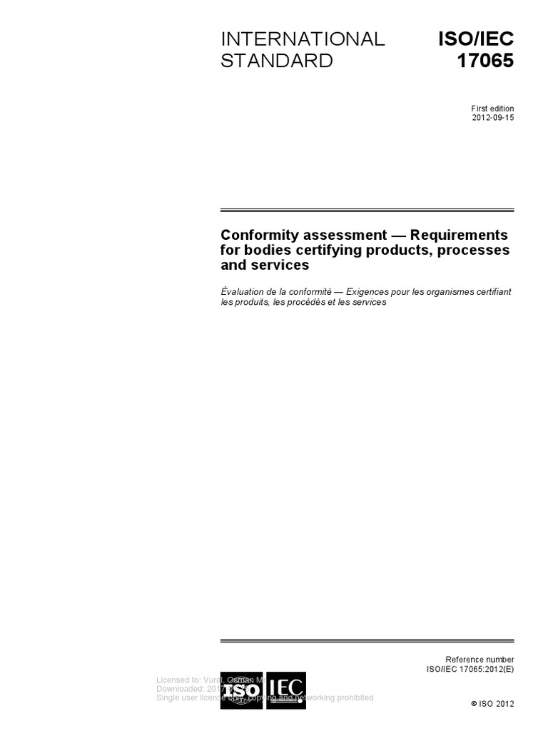Iso 17065.2012 | PDF | International Organization For Standardization ...