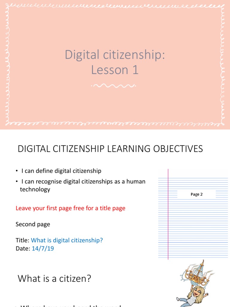 Digital Citizenship: Lesson 1 | PDF
