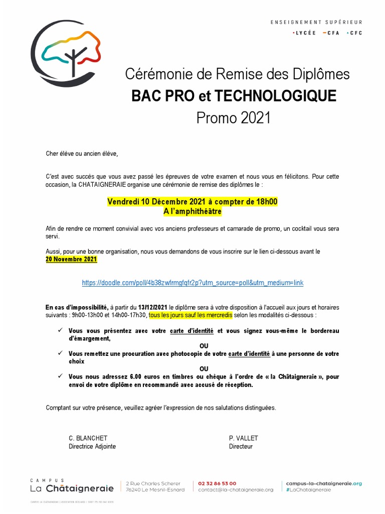 Invit Bac Pro & Tech | PDF