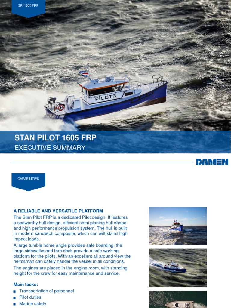 Damen Stan Pilot 1605 Overview | PDF | Marine Propulsion | Fibre ...