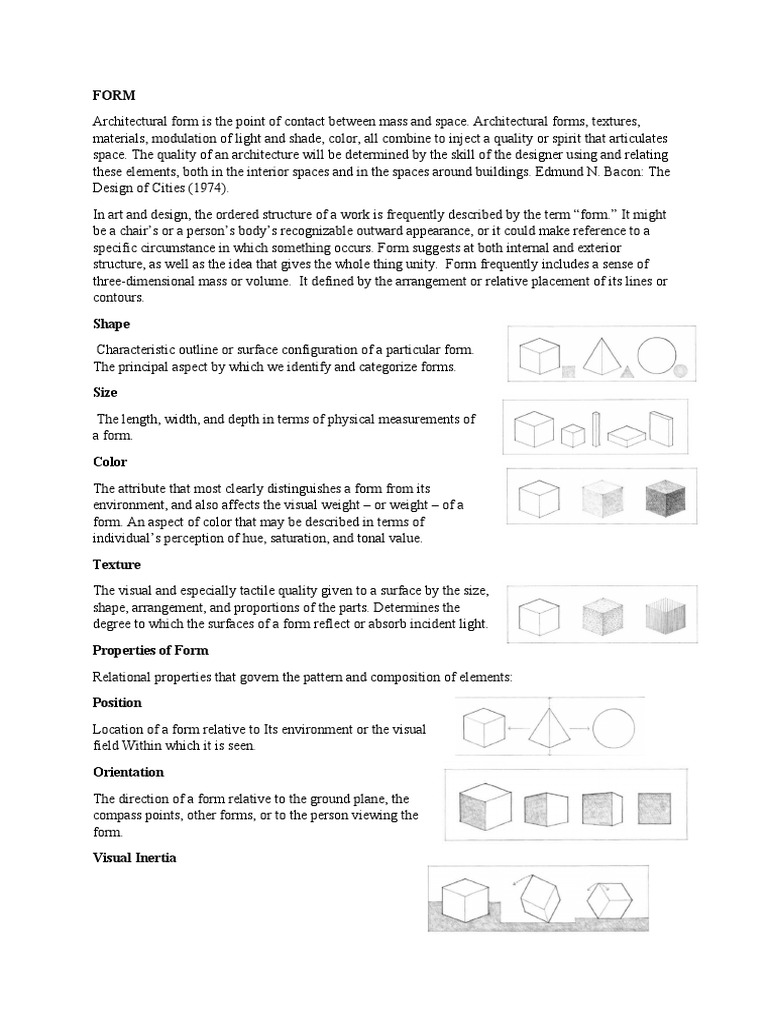 Properties of Form - RSW | PDF | Space | Shape