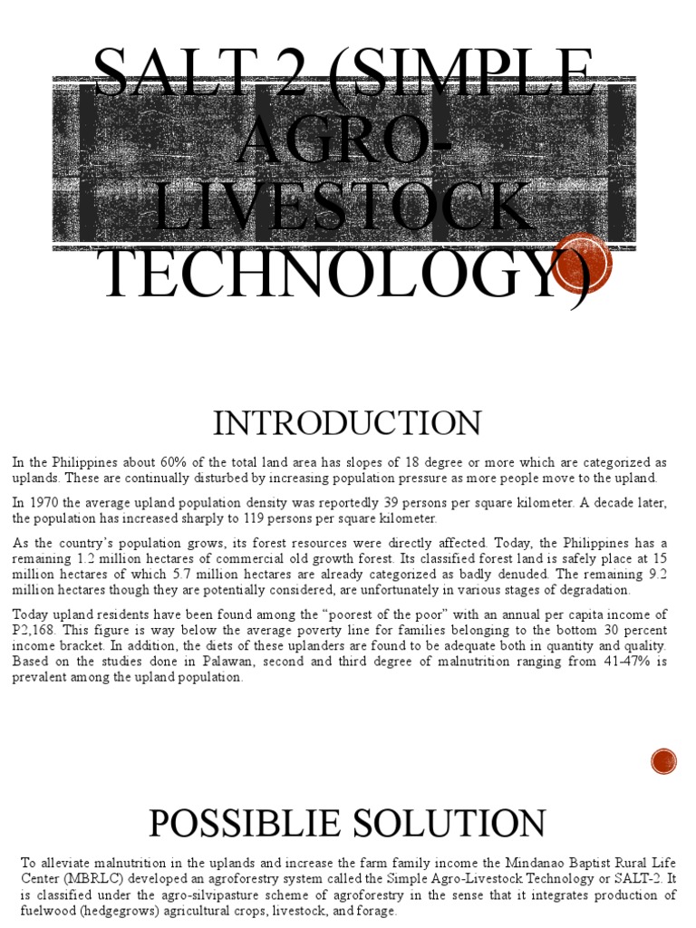 Salt 2 (Simple Agro-Livestock Technology) | PDF | Goat | Farms