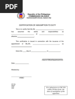 Assumption To Duty Sample | PDF