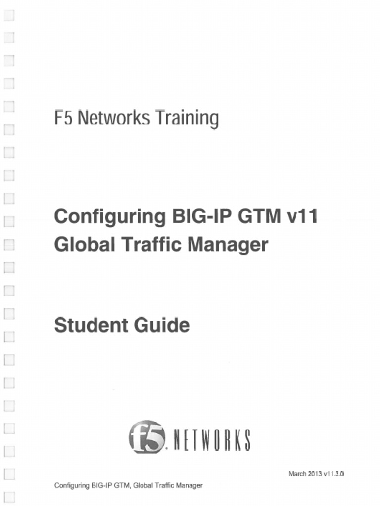 F5 Configuring BIG-IP GTM v11 Student Guide | PDF