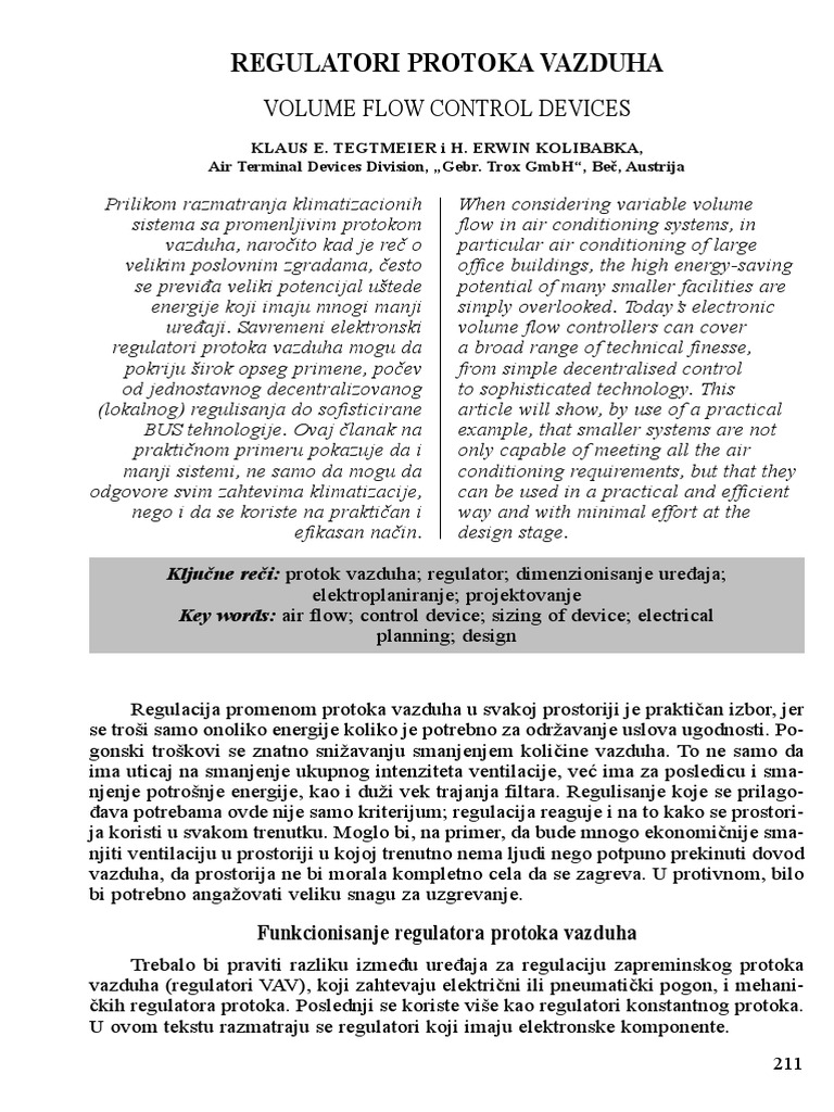 Regulator Protoka Vazduha | PDF