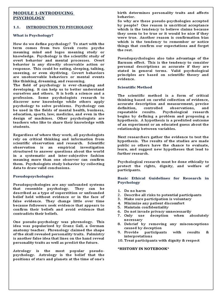 Fundamentals of Psychology Overview | PDF | Neuron | Action Potential