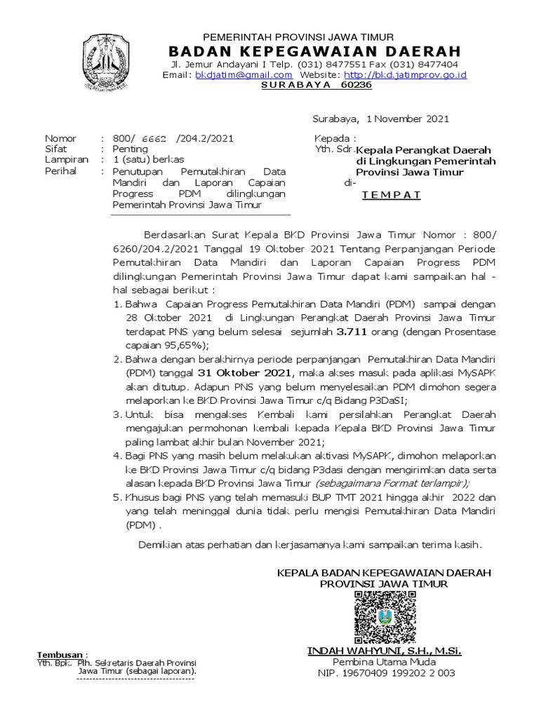 Surat Dinas PDM | PDF