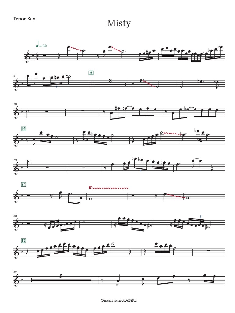 Misty - Tenor Sax | PDF