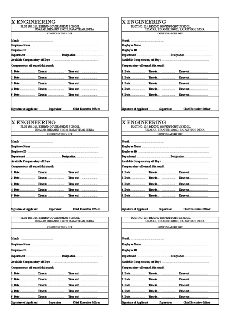 Compensatory Off | PDF