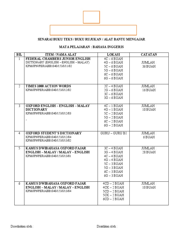 Senarai BBM Panitia | PDF