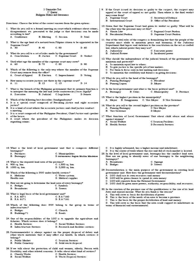 2nd Quarter 1st Summative PPG | PDF | Supreme Court Of The United ...